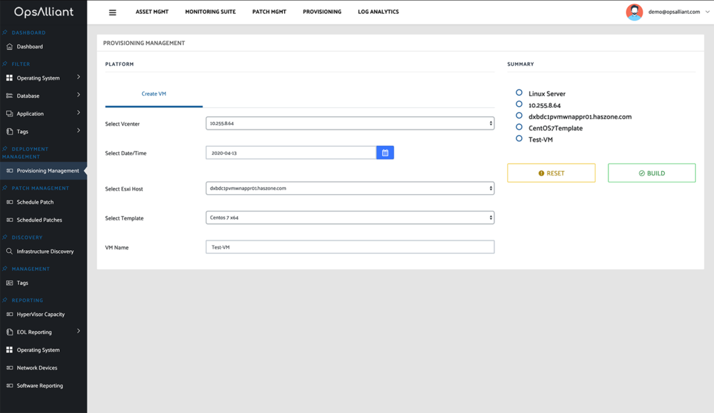IT Infrastructure Provisioning Suite | IT Operations Optimizer - OpsAlliant